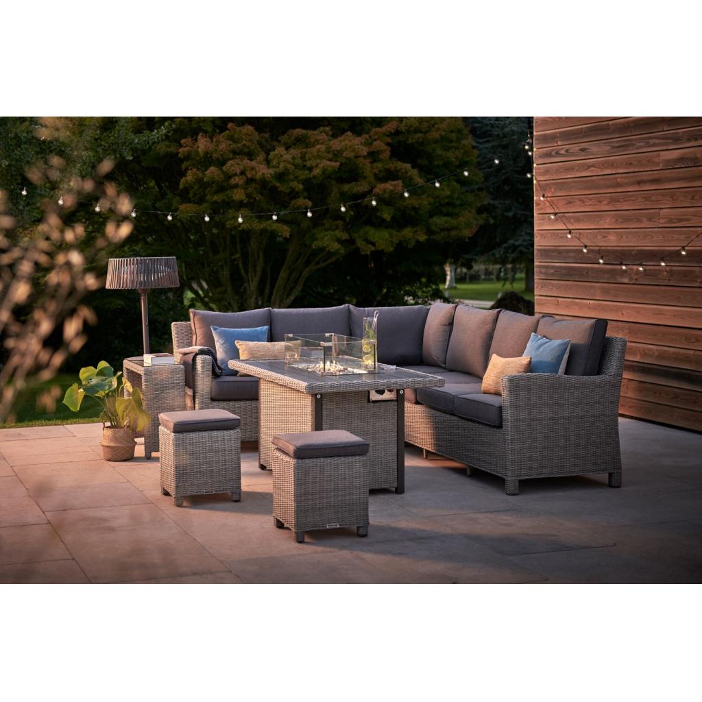 Palma Casual Dining Corner Set with Fire Pit