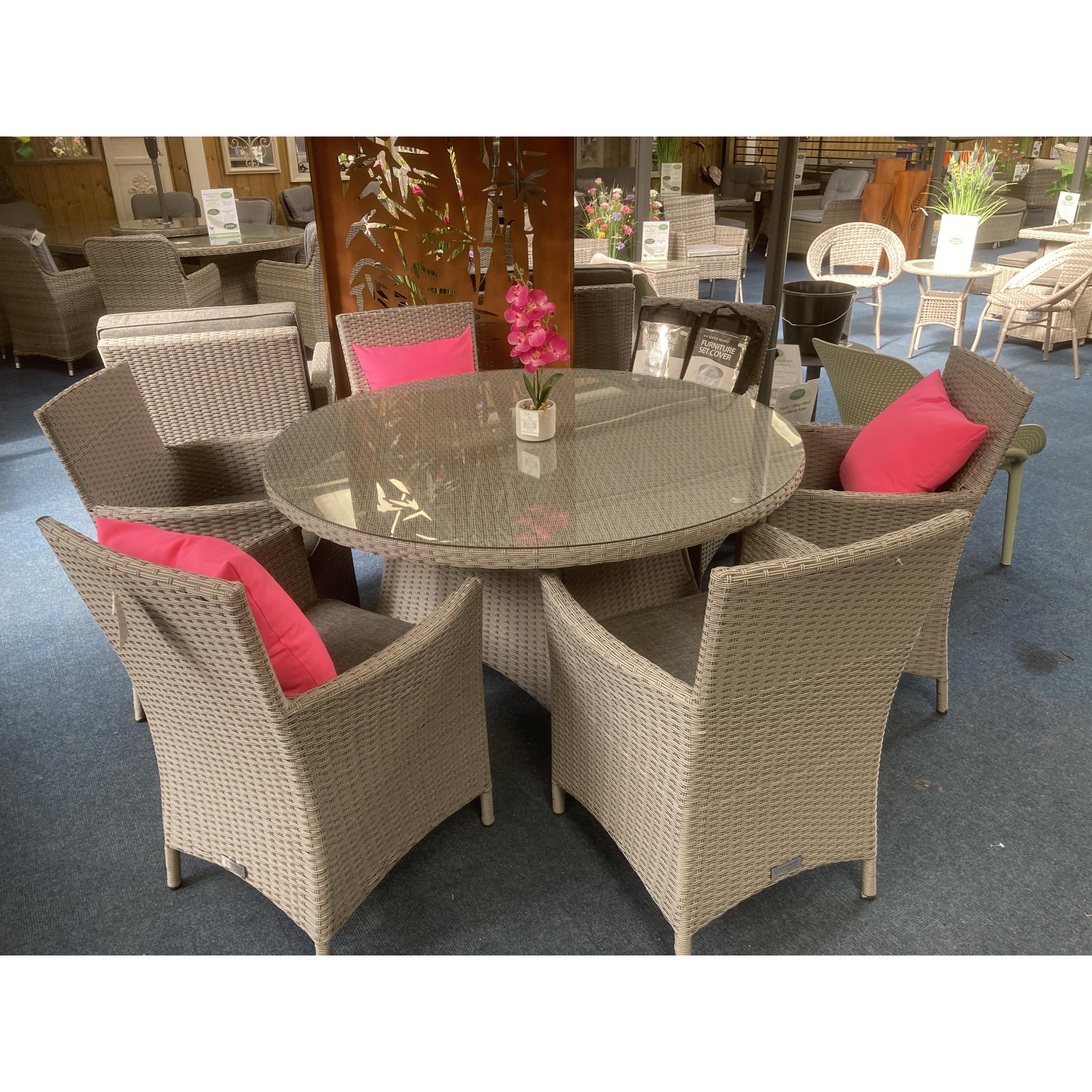 Venice 6 Seat Round Dining Set
